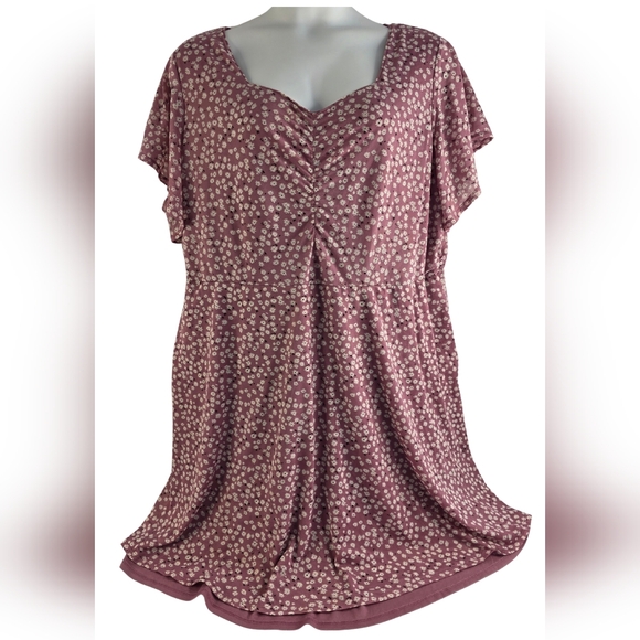 EVRI | Dresses | Evri 4x Floral Tiered Chiffon Dress Sheer Pink Like ...
